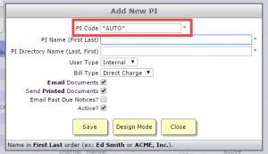 Automatic PI Code Assignment - FBS