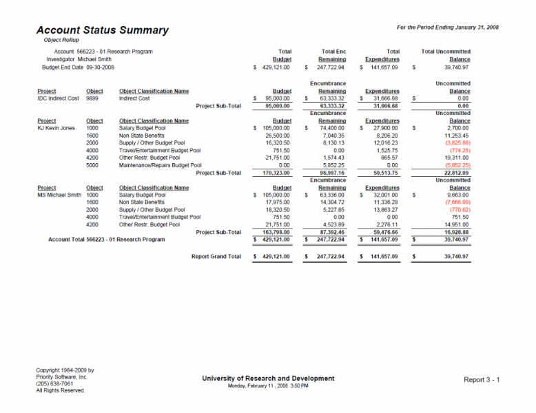 Priority Software® BA Report Samples - Priority Software, Inc.