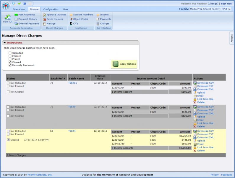Priority Software® FBS Screenshots - Priority Software, Inc.